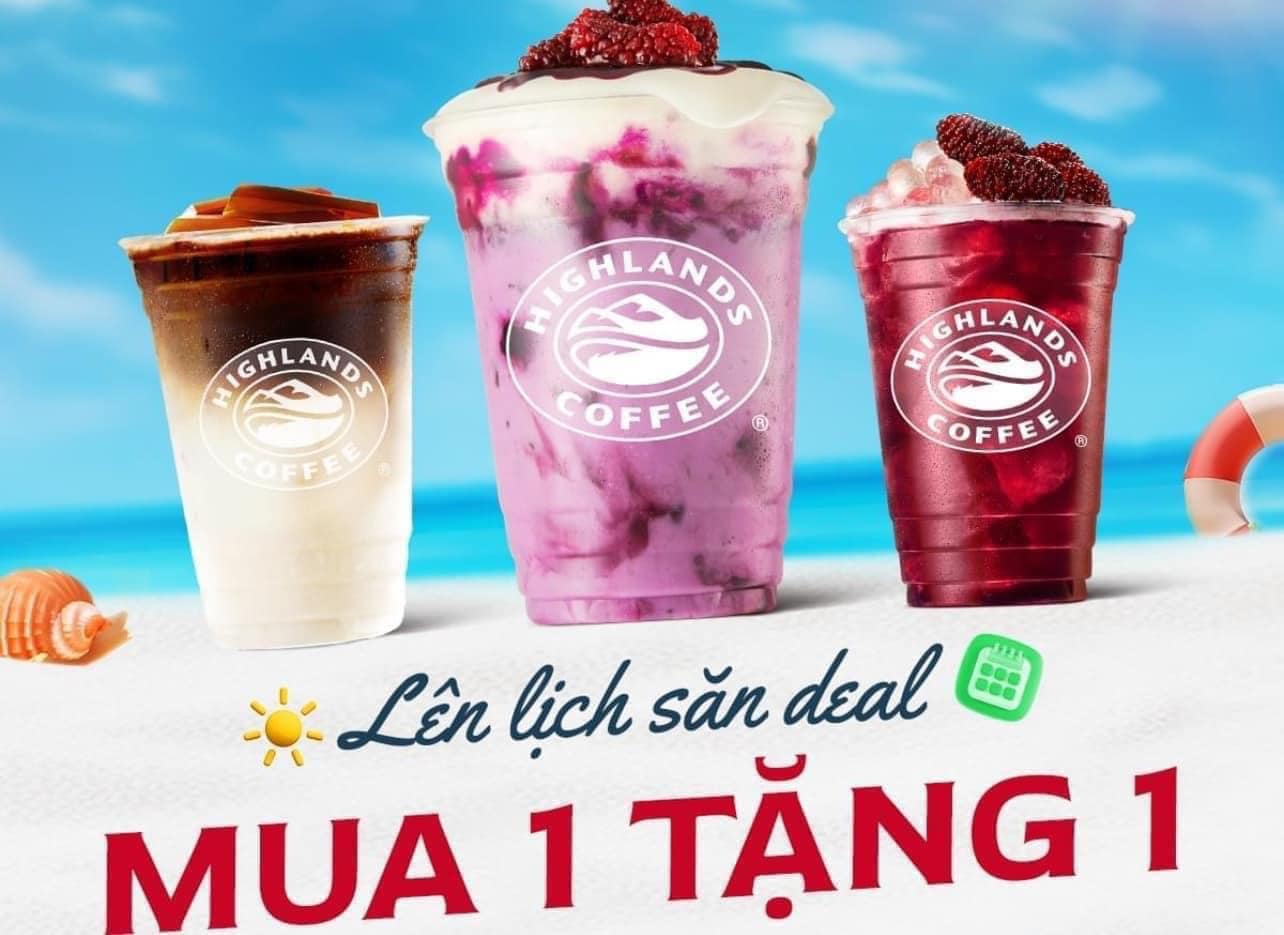 Mã Giảm Giá Highlands Coffee - Highlands Coffee - Voucher Mua 1 Tặng 1