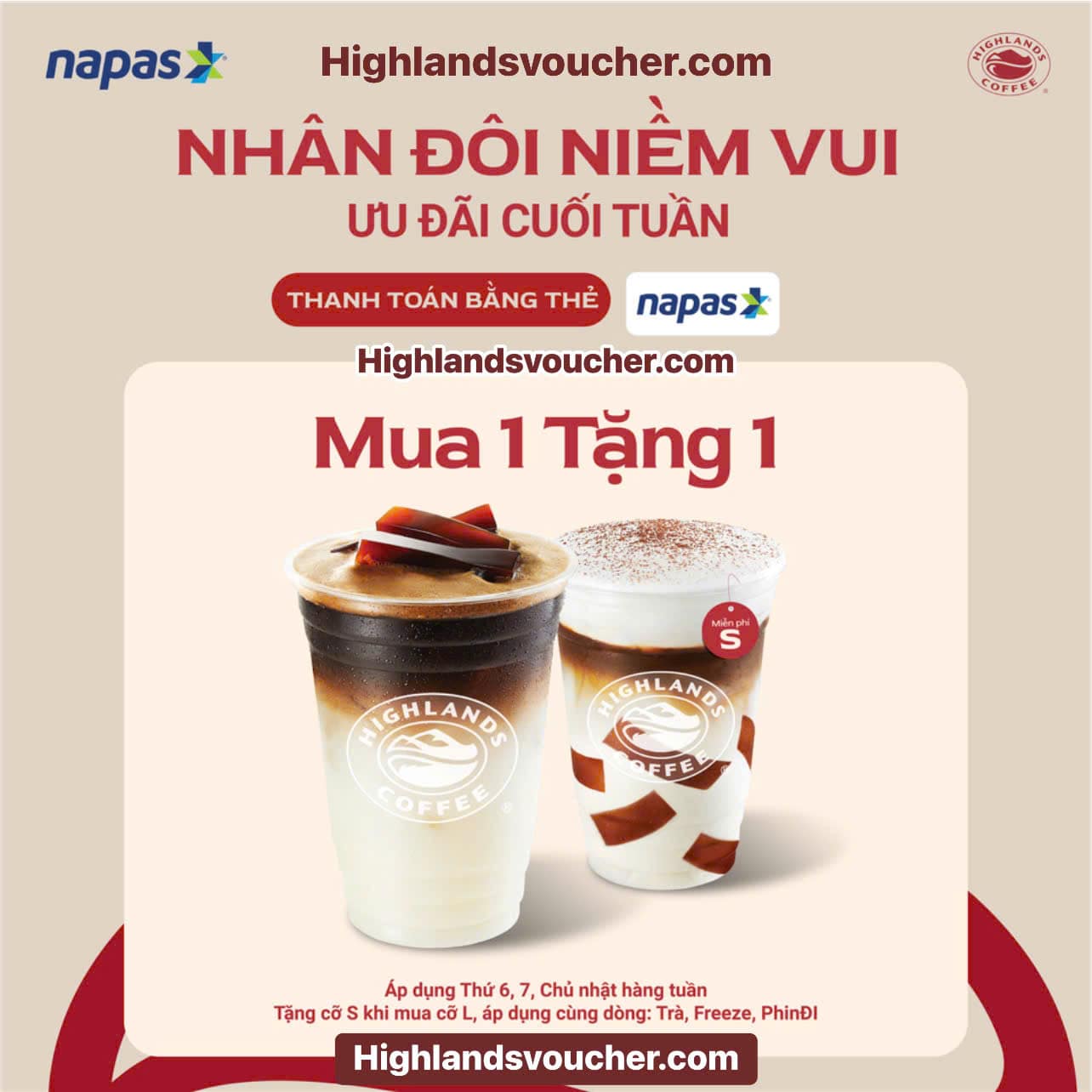 HIGHLANDS COFFEE x NAPAS tung ưu đãi "Mua 1 tặng 1" - Mã Giảm Giá ...
